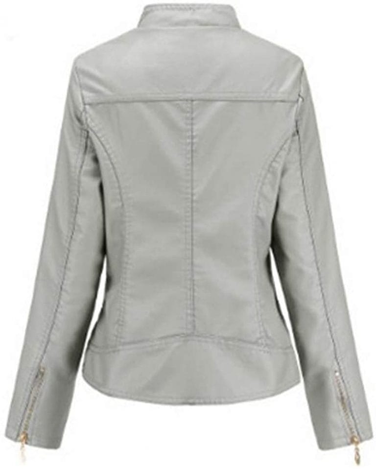 Women Metallic Silver Leather Jacket | WMJ5